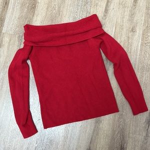 Leith | Sweaters | Leith Red Off The Shoulder Sweater Size Small Nwot ...